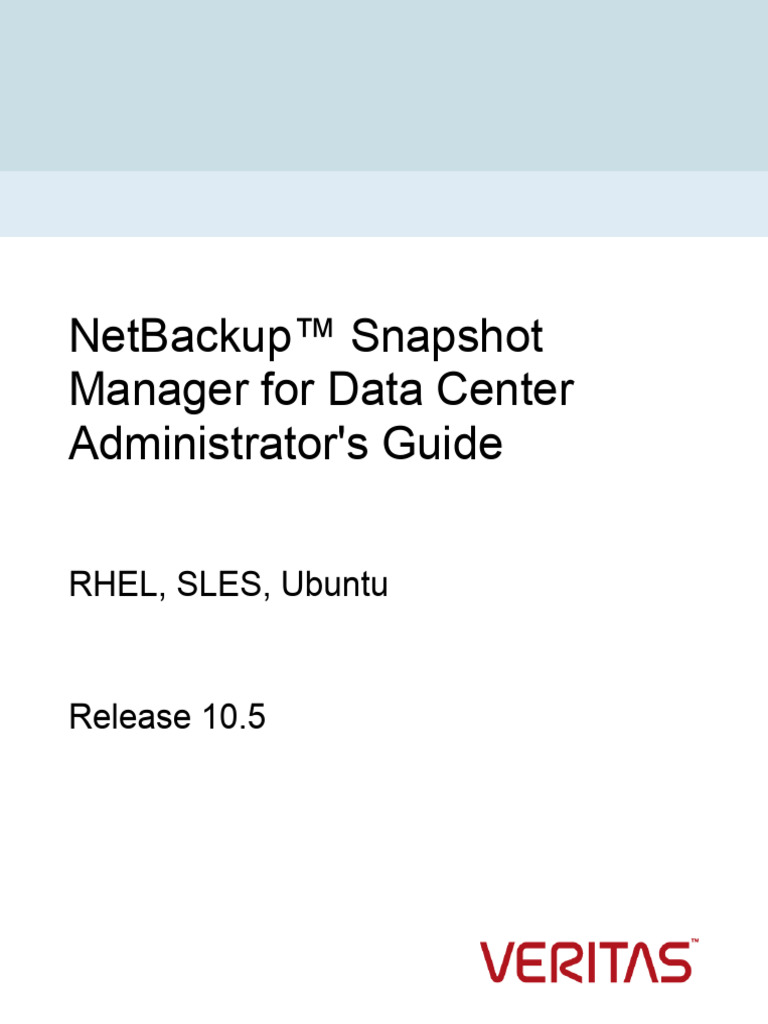 NetBackup105 AdminGuide SnapshotManager | PDF | 64 Bit Computing | Computer Data Storage