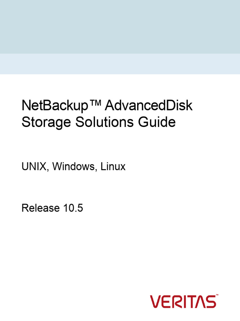 NetBackup105 AdvDisk Guide | PDF | File System | Computer Data Storage