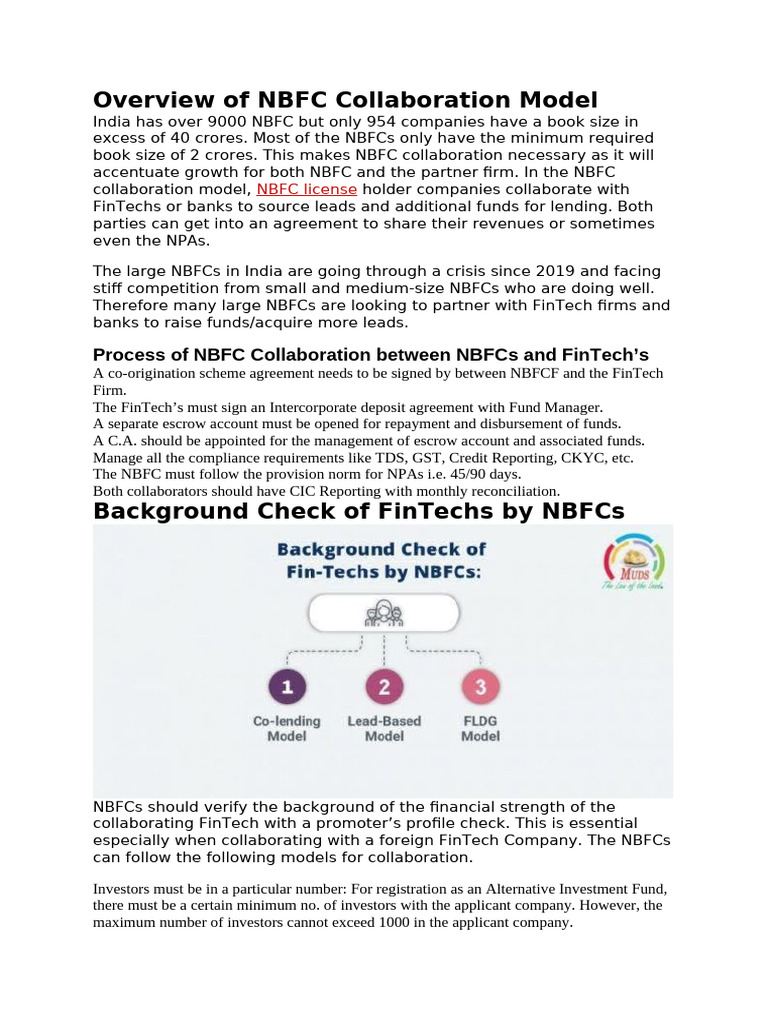 Overview of NBFC Collaboration Model | PDF | Loans | Non Bank Financial Institution