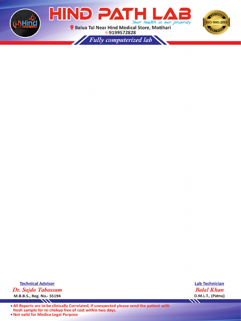Hind Path Lab Letter Pad | PDF