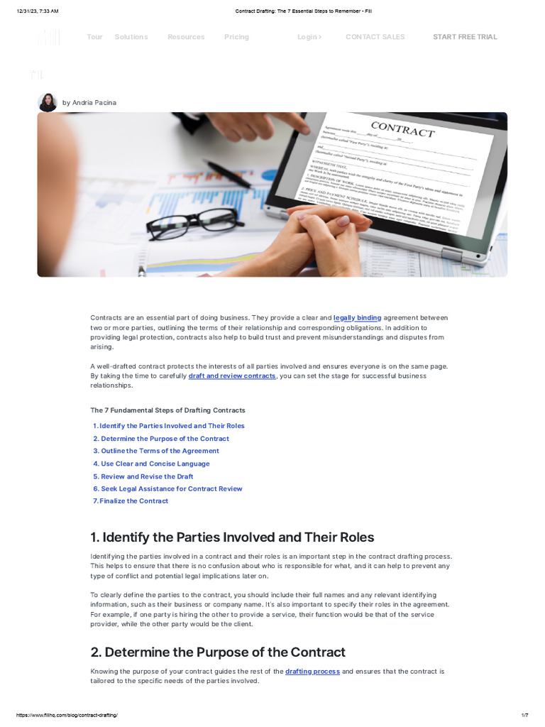 Contract Drafting - The 7 Essential Steps To Remember - Fill | PDF | Lawyer