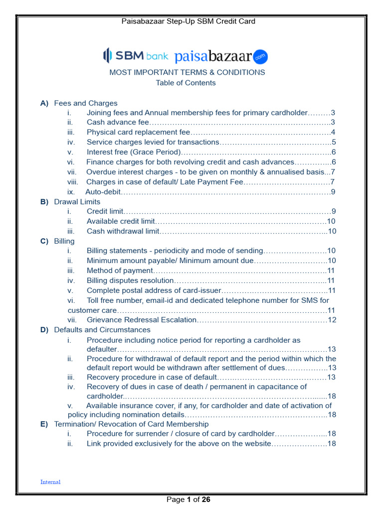 Mitc Step Up Credit Card | PDF | Credit Card | Interest