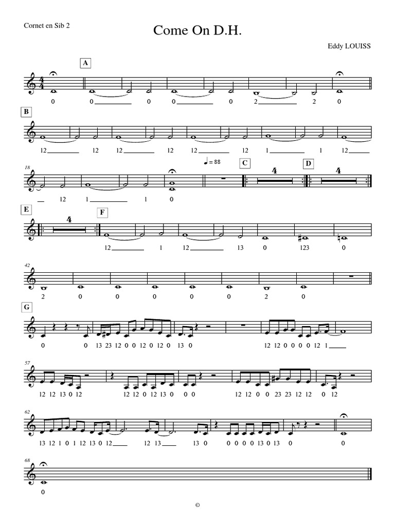 COME ON DH - Cornet en Sib 2.musx | PDF