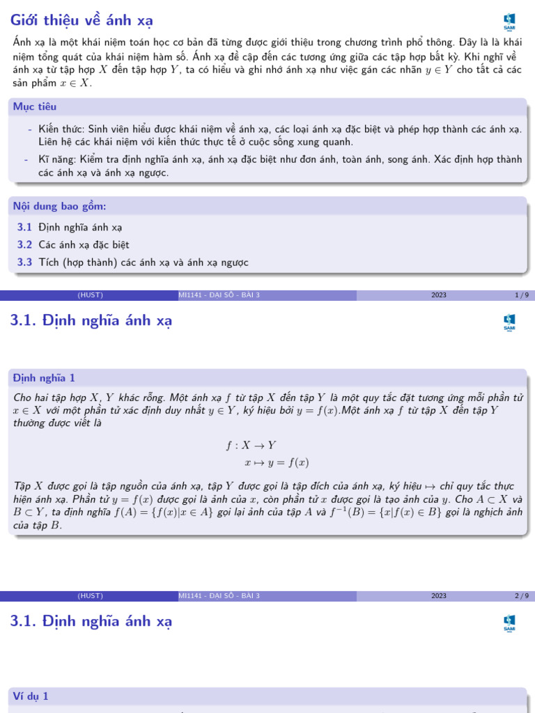Slides-Daiso-Bài 3 - Ánh Xạ | PDF