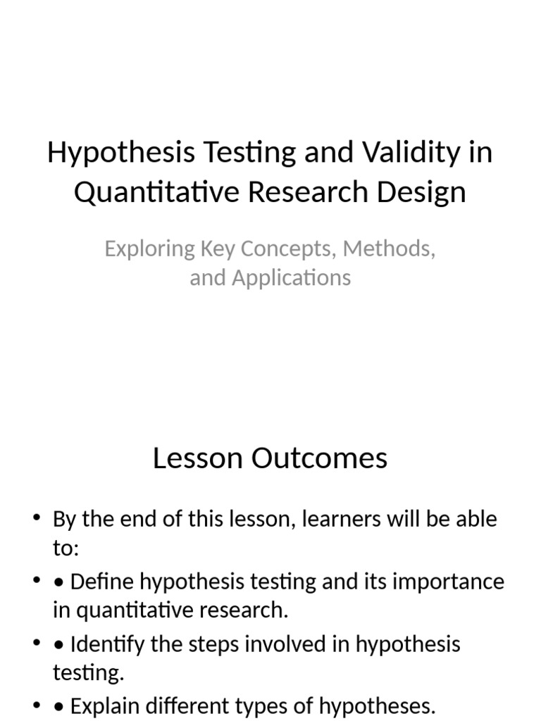 Hypothesis Testing in Quantitative Research | PDF | Hypothesis ...