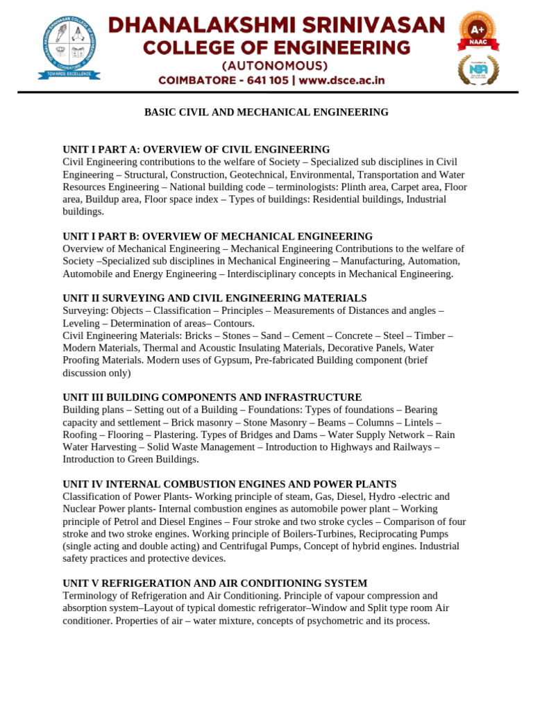 BCME Syllabus | PDF | Engines | Engineering