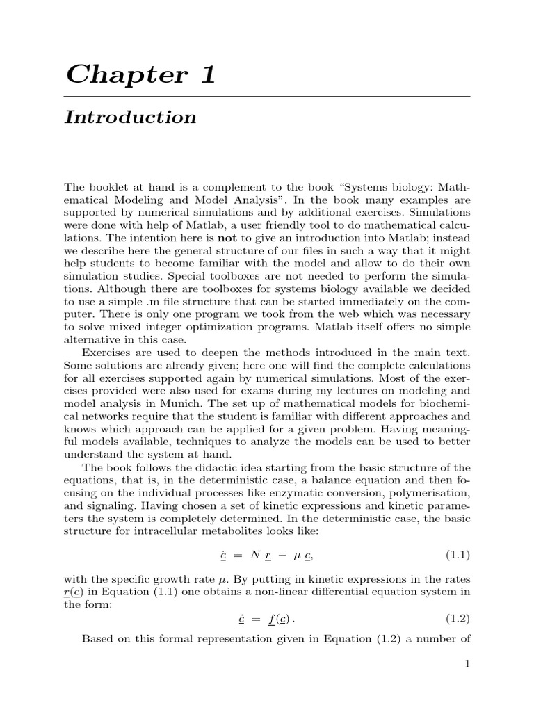 Solutions For Exercises in Systems Biology - Andreas Kremling | PDF ...