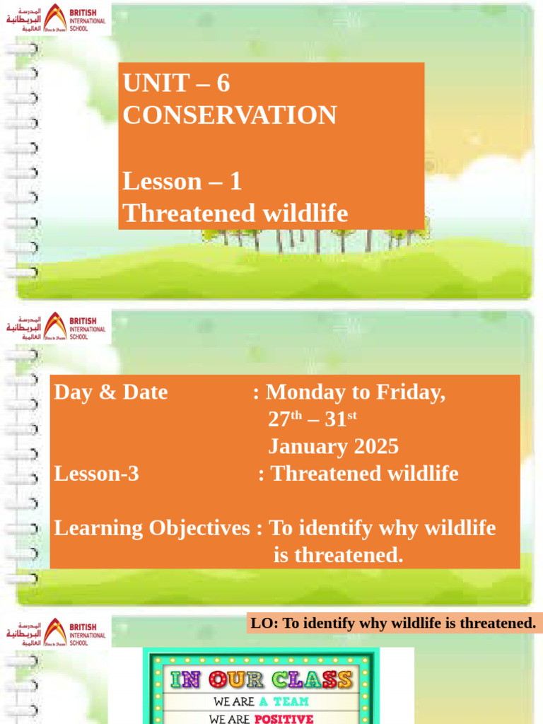 L - 13 Threatened Wildlife Day 2 Grade 6 | PDF | Endangered Species ...