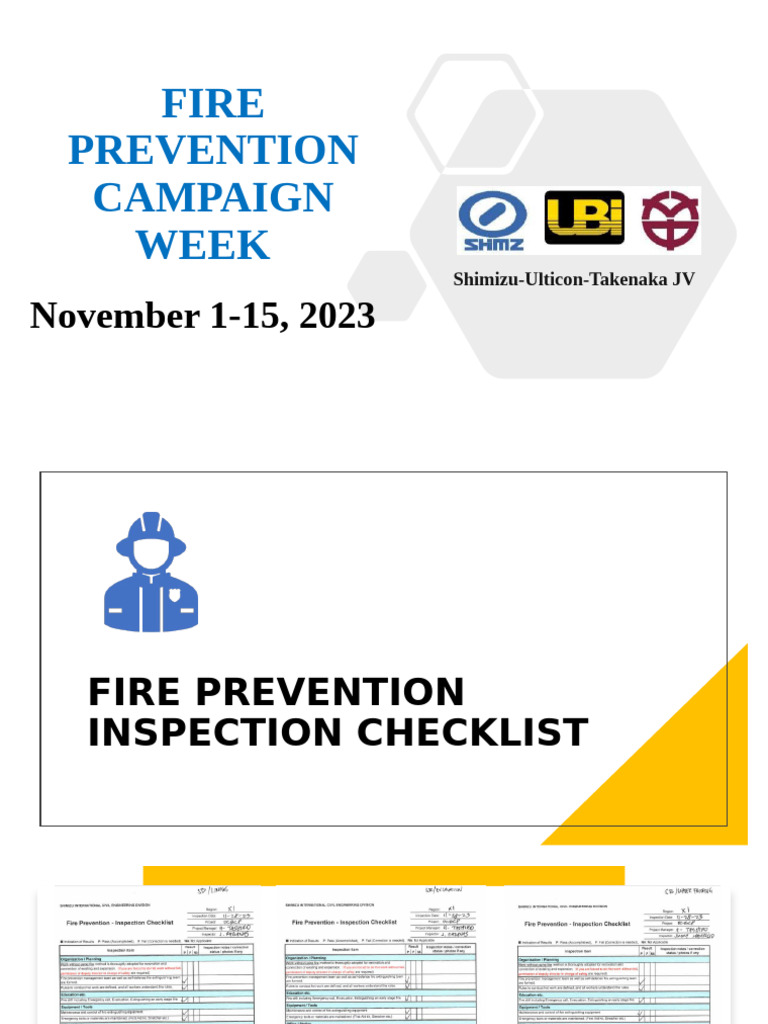 Fire Prevention Inspection Checklist 2023 | PDF