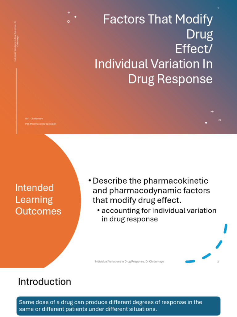 Factors Influencing Drug Response Variability | PDF | Pharmacokinetics ...