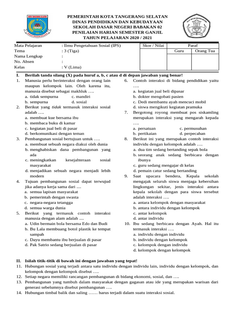 PH IPS T 3 Kelas V Semester 1 | PDF