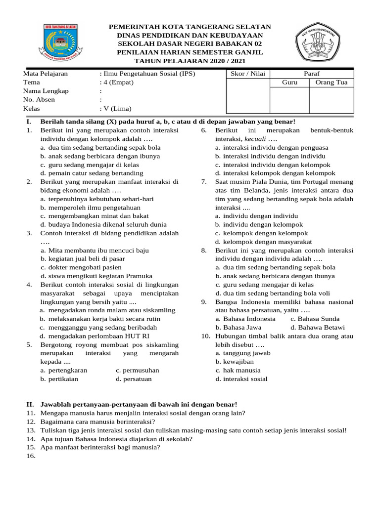 PH IPS T 4 Kelas V Semester 1 | PDF