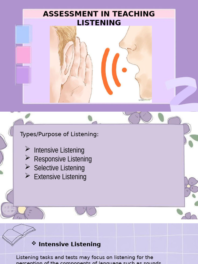 Assessment in Teaching Listening | PDF | Word | Learning