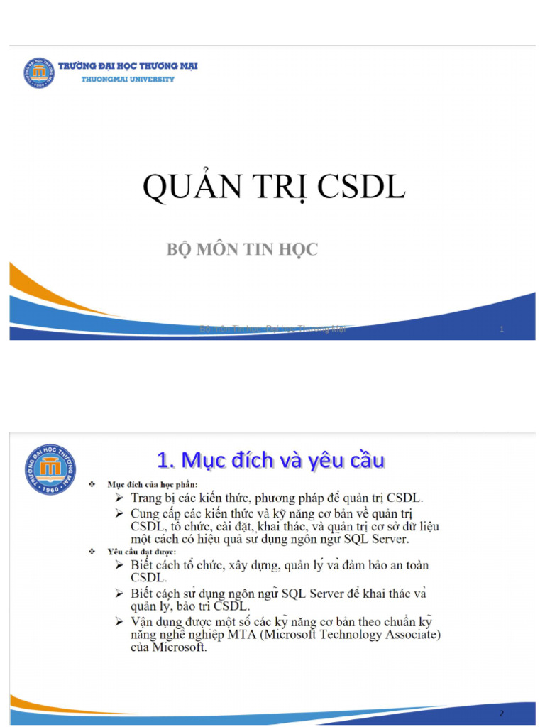 Quản Trị CSDl 2023 | PDF