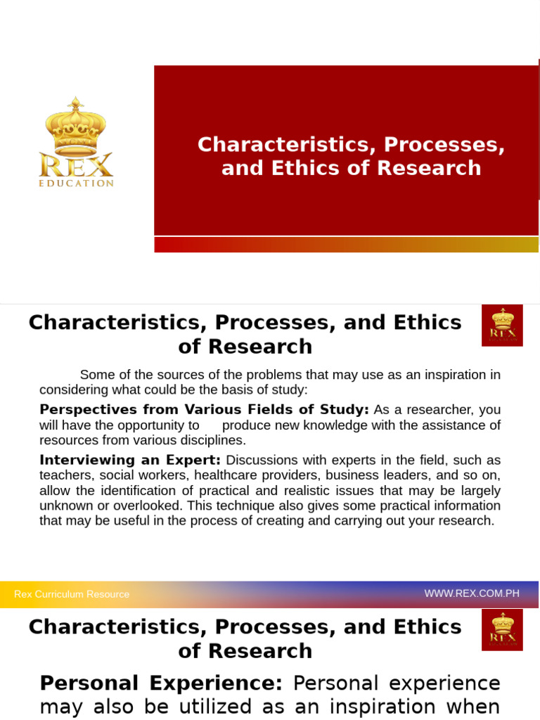 Lesson 2 - Characteristics,+Processes,+and+Ethics+of+Research | PDF | Data | Qualitative Research