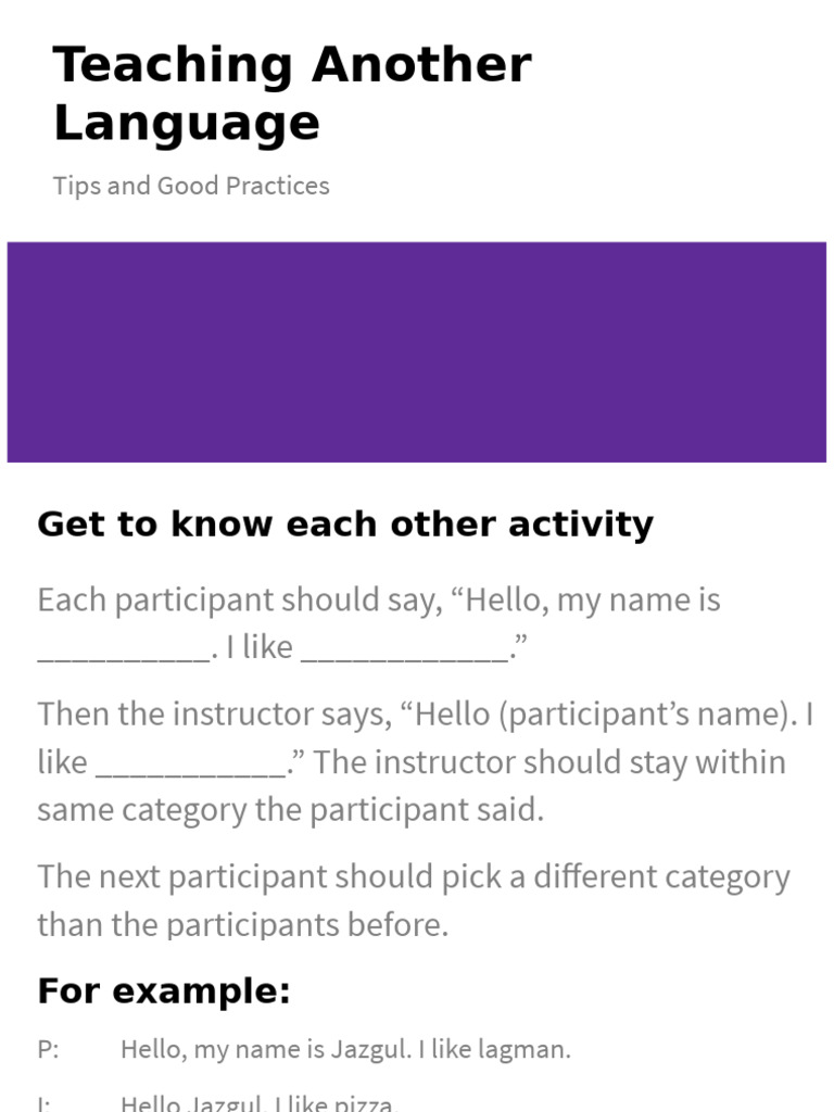 Teaching Another Language Tips-2 | PDF | Linguistics | Communication