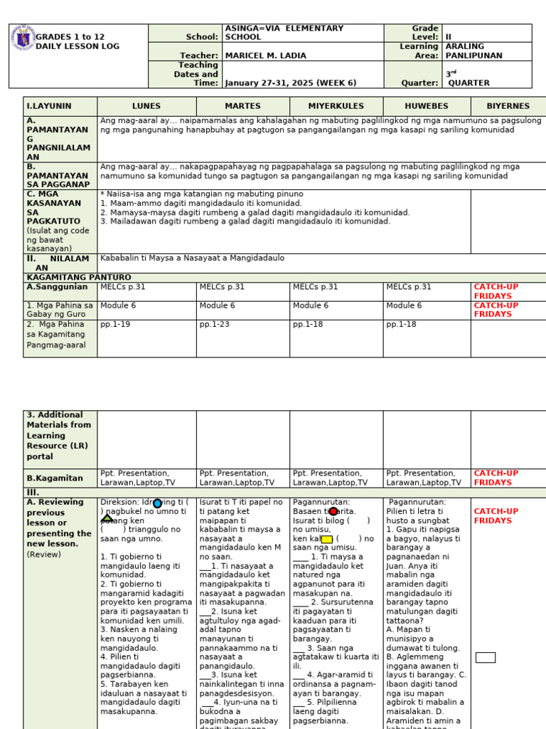 DLL - AP 2 - Q3 - W6-Iloko | PDF