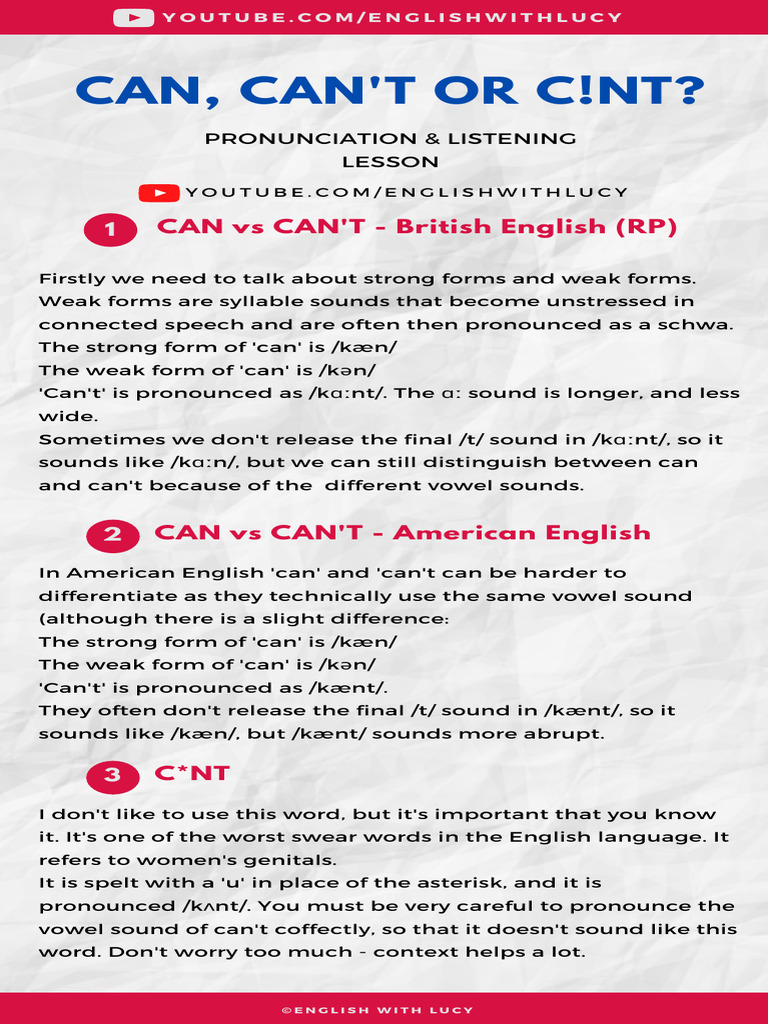Can Vs Can't | PDF