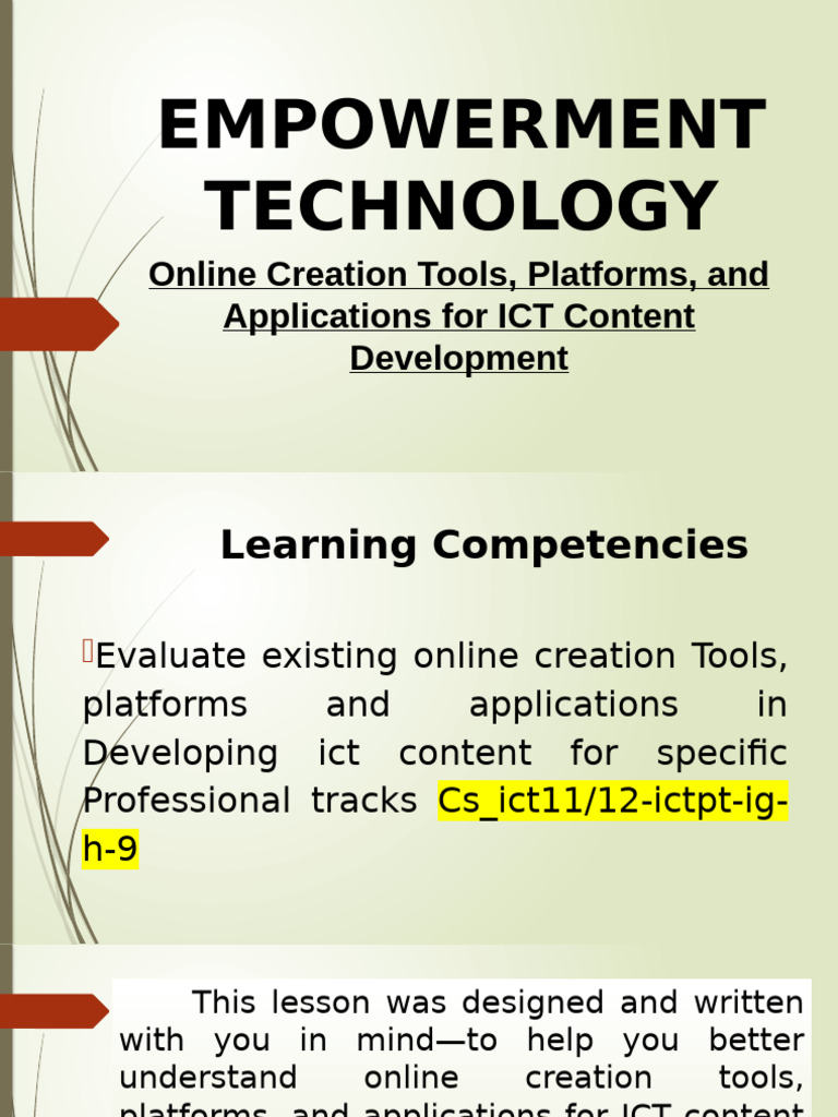 Online Creation Tools Platforms and Applications For ICT Content Development | PDF | Application ...