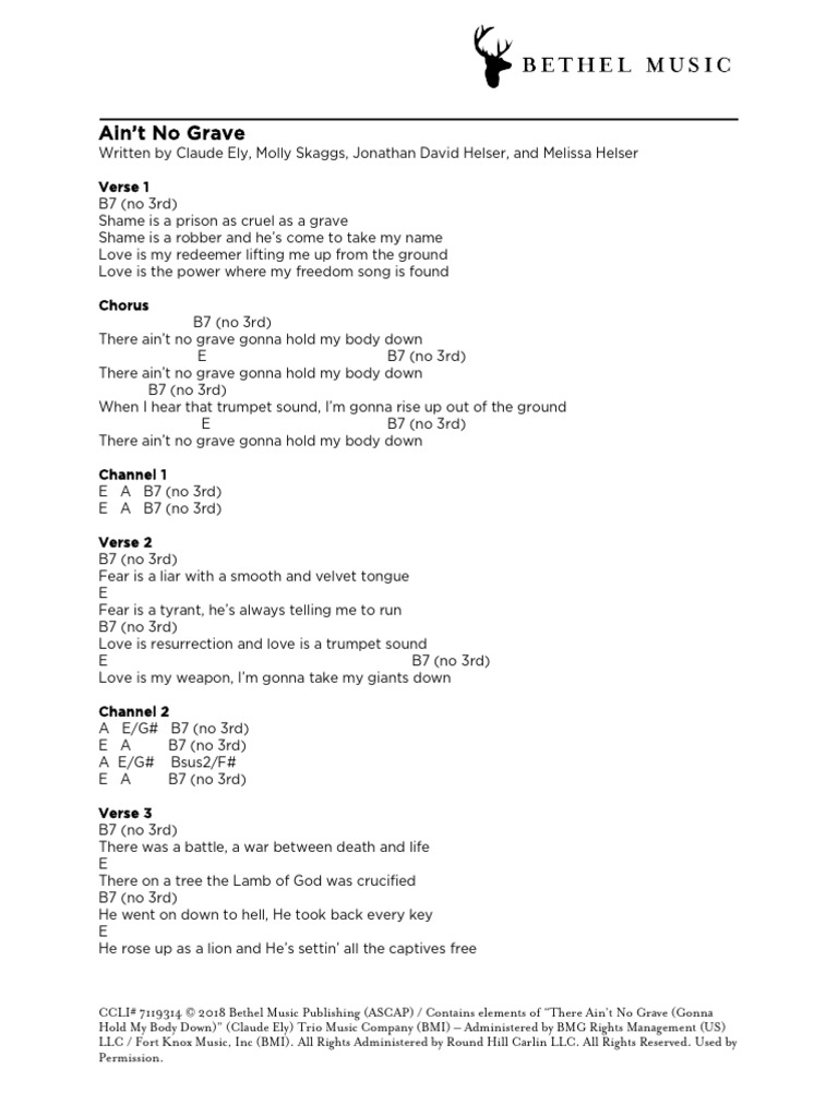 Ain't No Grave Lyrics & Chords | PDF