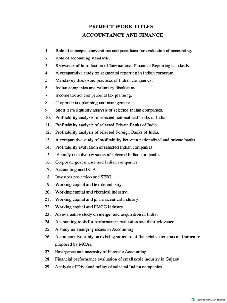 Master of Commerce (Project) | PDF