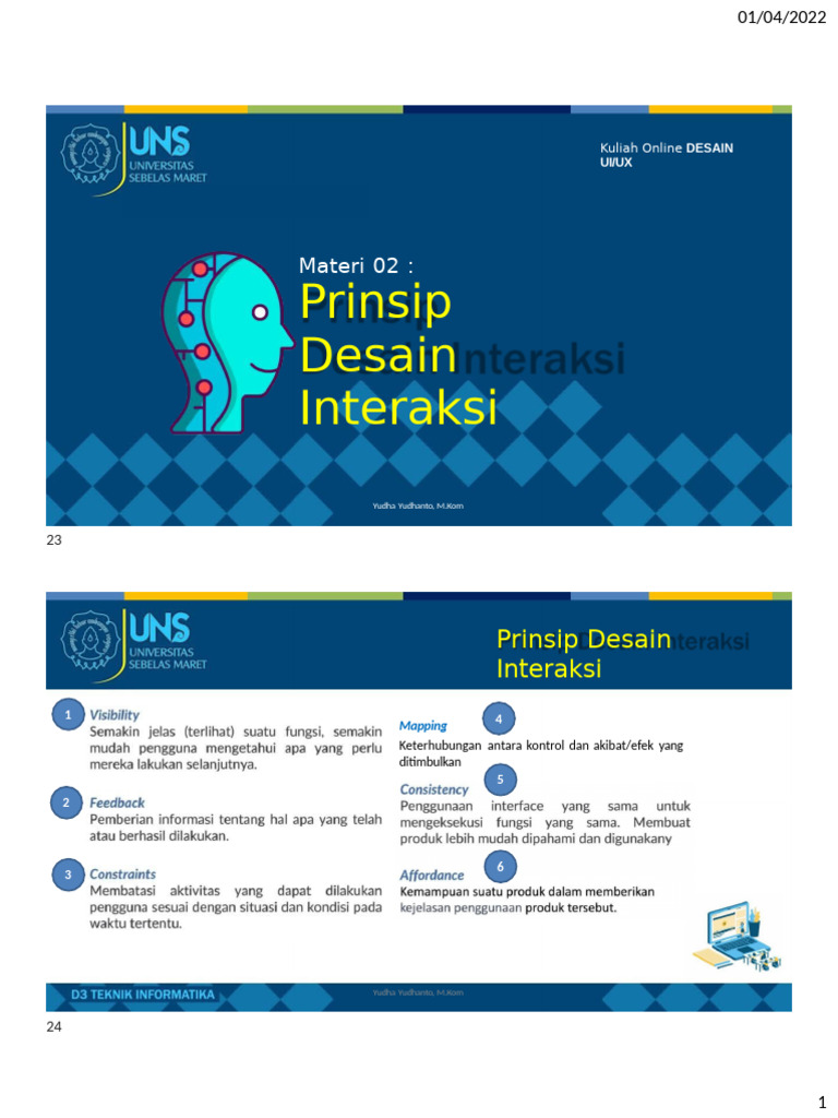 IMK - 2 - Prinsip Desain Interaksi | PDF | Design | Human–Machine Interaction