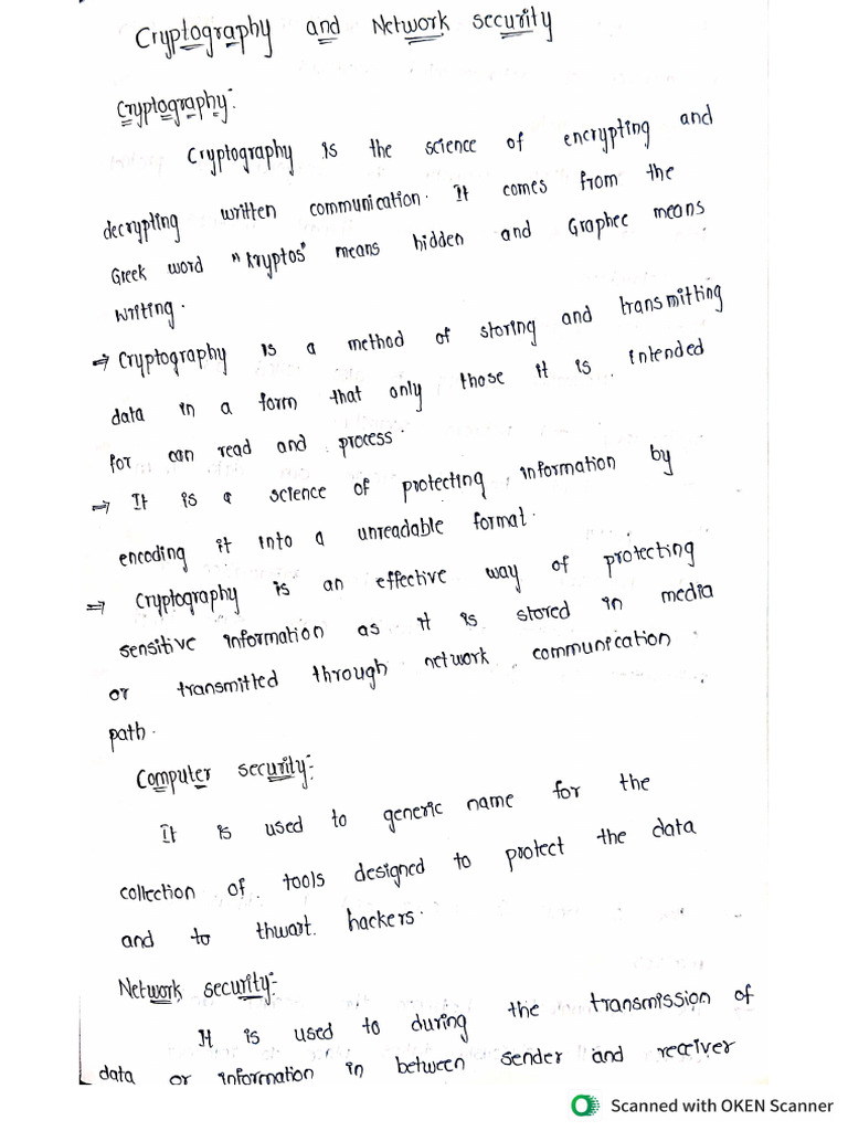 CSE Cryptography and Ntwork Security Unit-1 | PDF