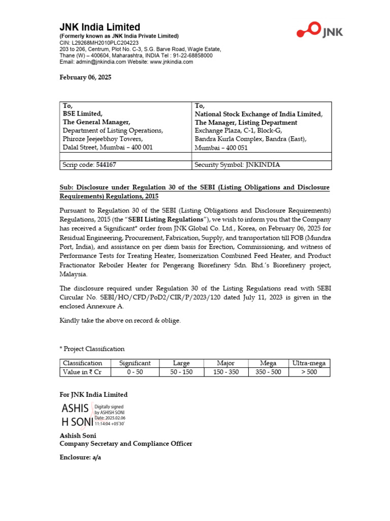 JNK India Secures Major Order | PDF | Conflict Of Interest | Private Law