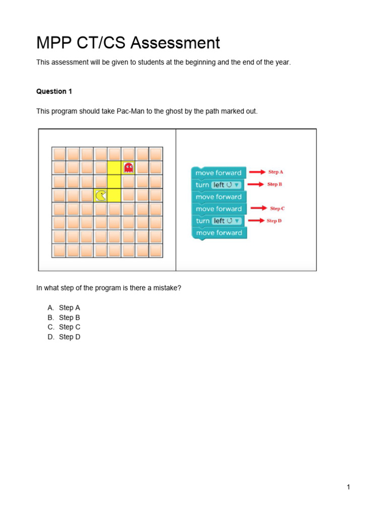 Computational Thinking Assessment for Elementary Students (CTAES) | PDF