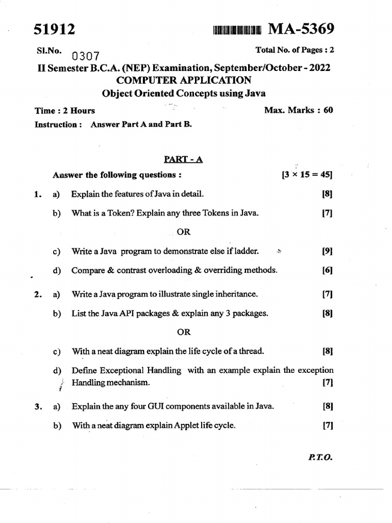 Computer Application (Ooc-Java) | PDF