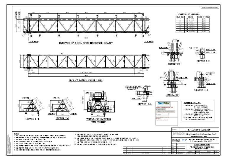 Approved Structural Ga of 24.m Span Olbc Triangular Gallery 2.600m (W ...