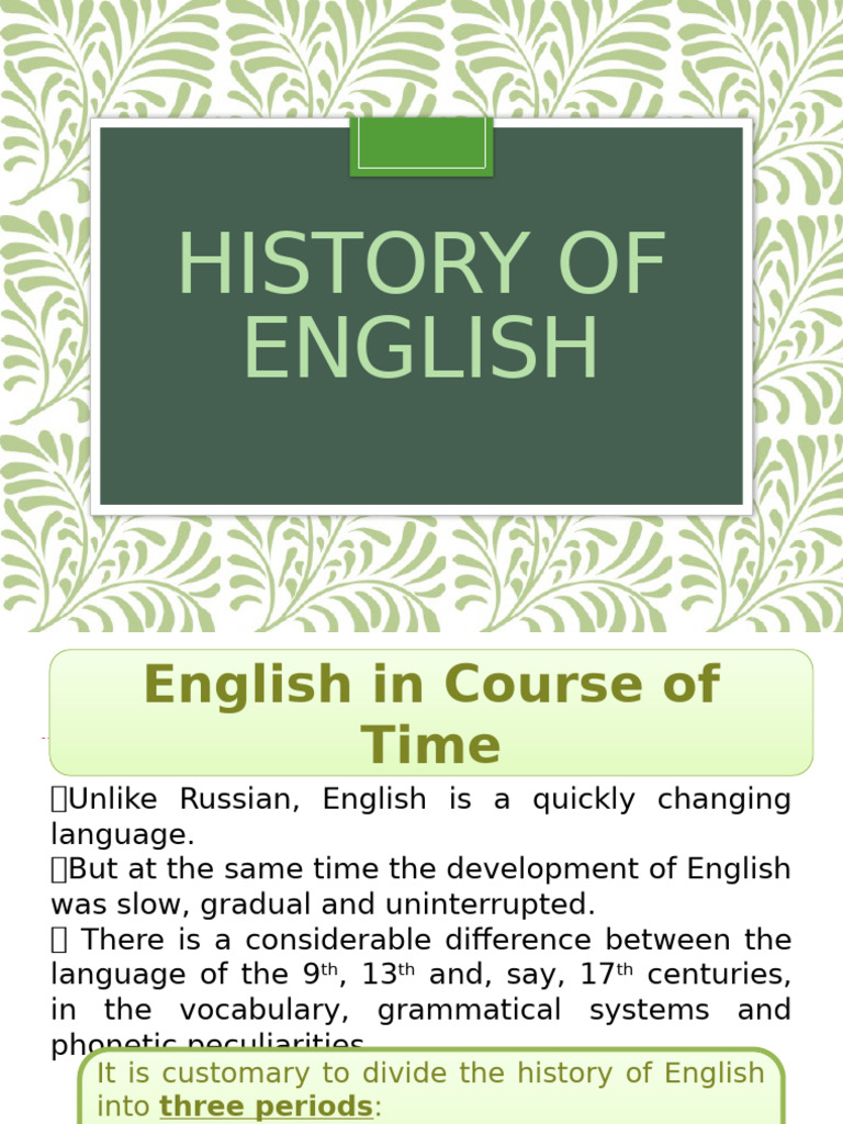 Periods of English Language History | PDF | English Language | Cultural ...