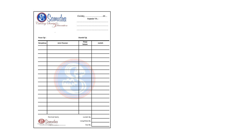 Contoh Bon Catering - Compress | PDF