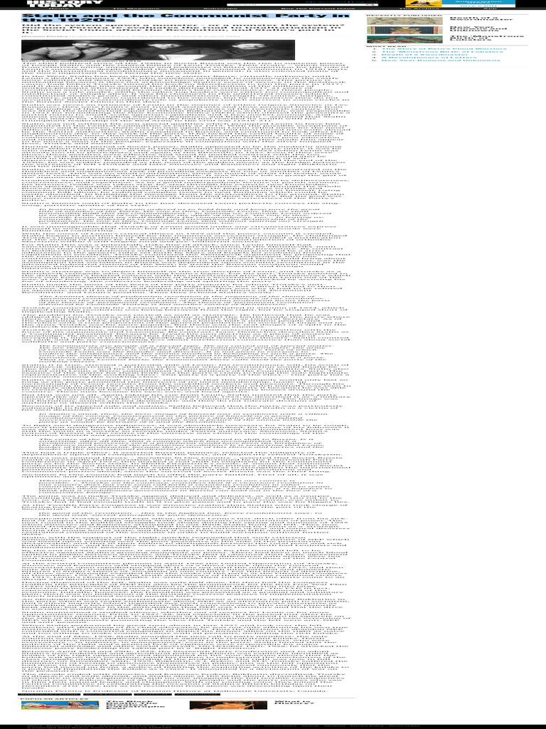 Stalin and The Communist Party in The 1920s | PDF | Leon Trotsky | Joseph Stalin