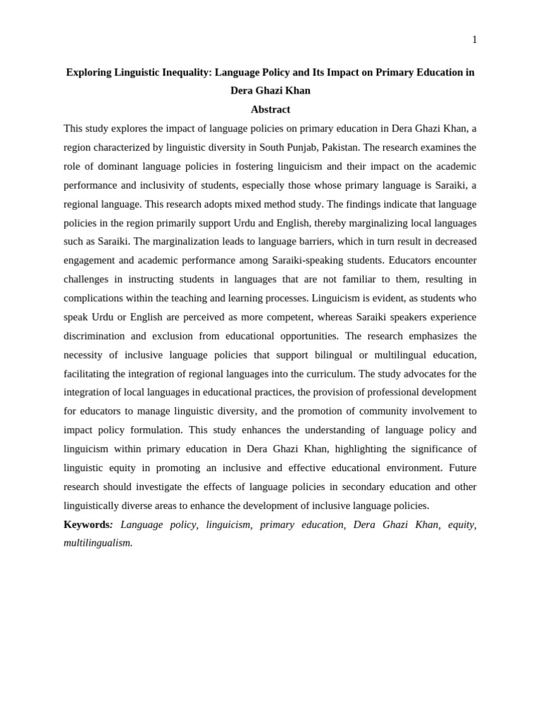 Exploring Linguistic Inequality 21-11-2024 | PDF | Social Exclusion ...