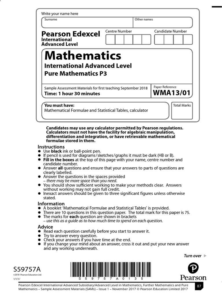 Pure Math P3 Exam Guide | PDF | Mathematics | Mathematical Analysis