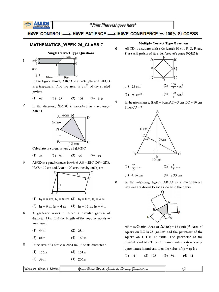 Week-24_Class-07_Home Assign_24-25_Maths | PDF