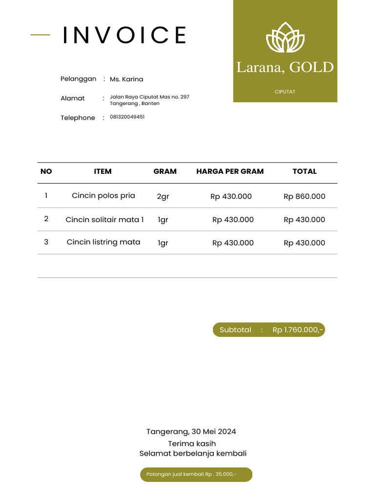 Putih Dan Hijau Minimalis Profesional Invoice_20240602_142947_0000 | PDF