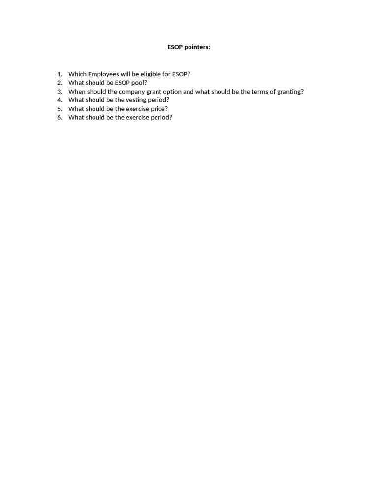 ESOP Guidelines for Employees | PDF