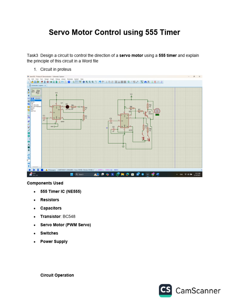 Servo Motor Control Using 555 Timer | PDF
