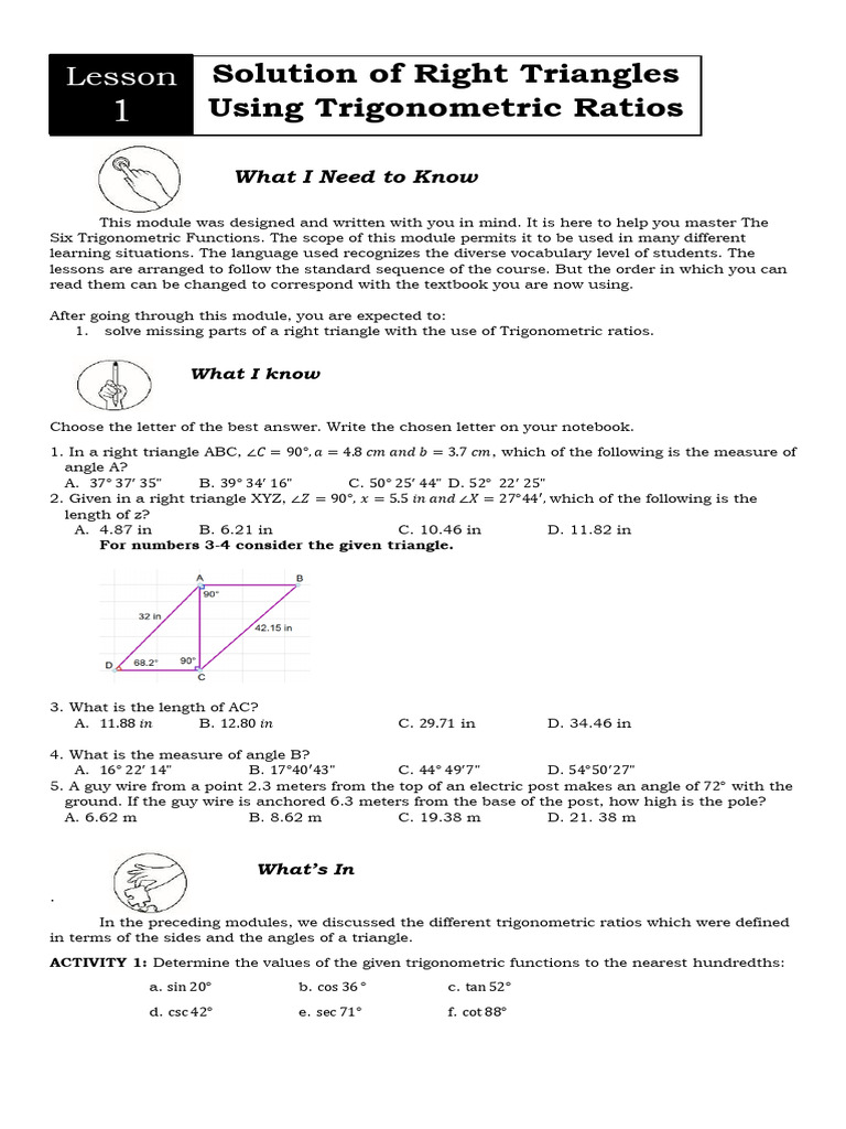 q3 Module 1 Right Triangles(16) | PDF | Euclidean Geometry | Triangle ...