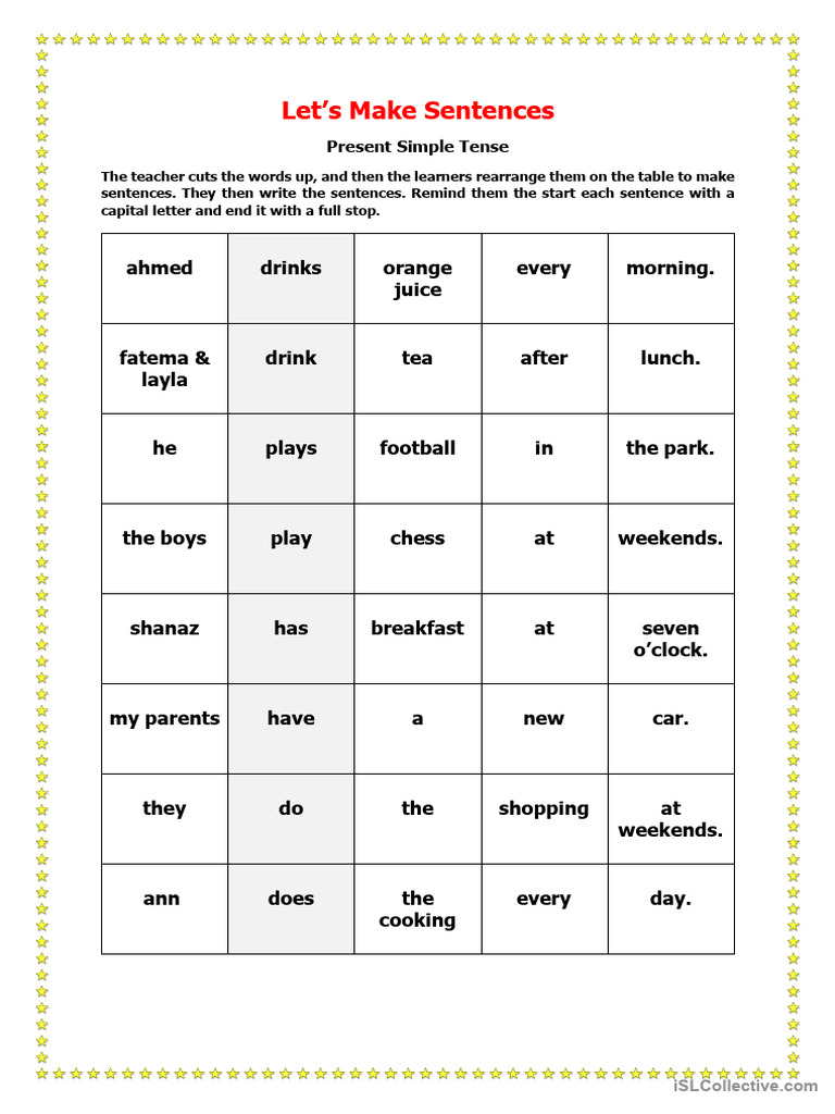 Let's Make Sentences | PDF