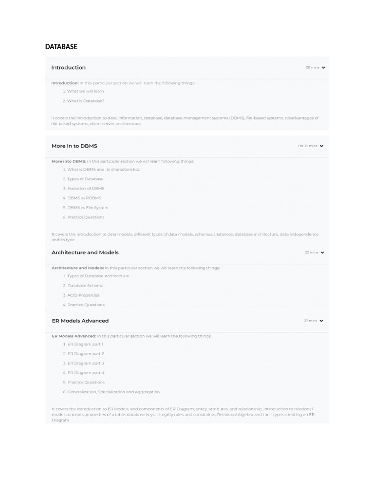 Database Syllabus | PDF