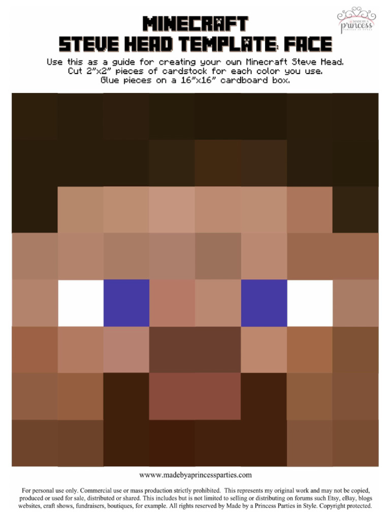 Make Your Own Minecraft Steve Head MadebyaPrincessPDF | PDF