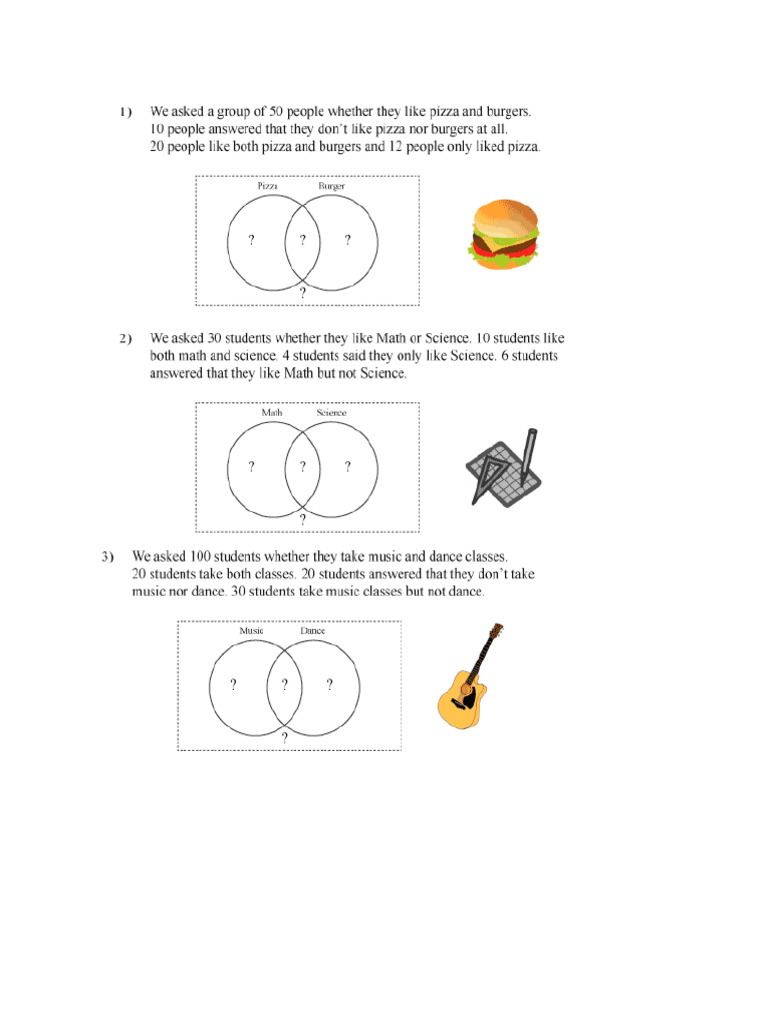 Worksheet On Venn Diagram | PDF