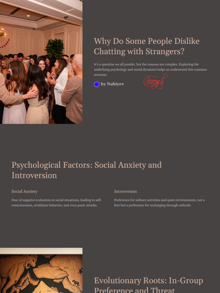 Understanding Dislike for Strangers | PDF | Anxiety | Fear