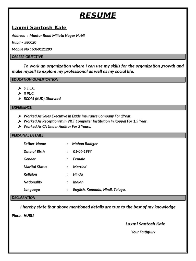 Laxmi Kale - Professional Resume | PDF