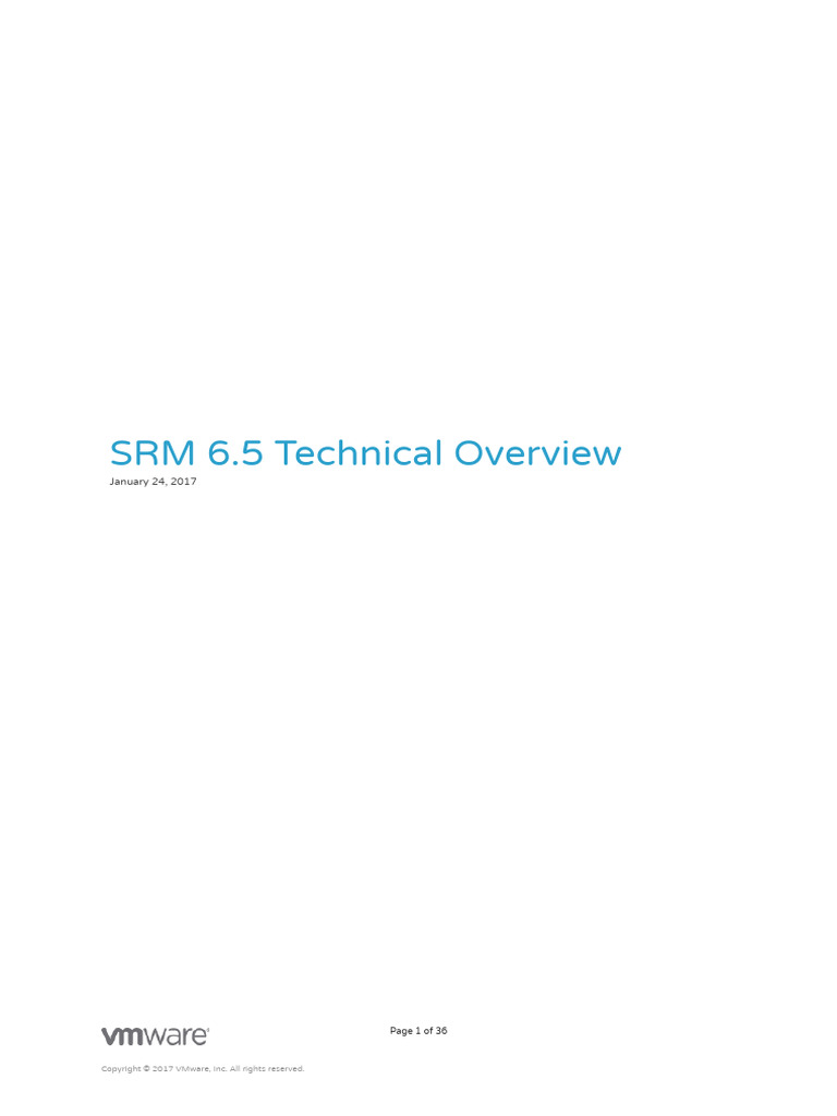 SRM 6.5 Technical Overview | PDF | Replication (Computing) | Virtual ...
