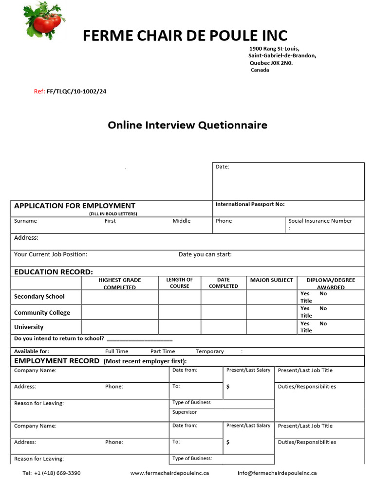 1 online interview form | PDF | Social Psychology | Business