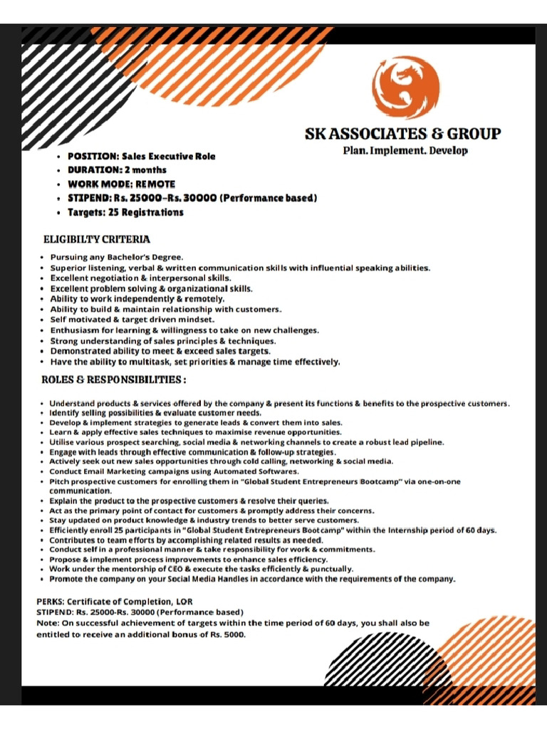 Sales Executive Profile JD | PDF